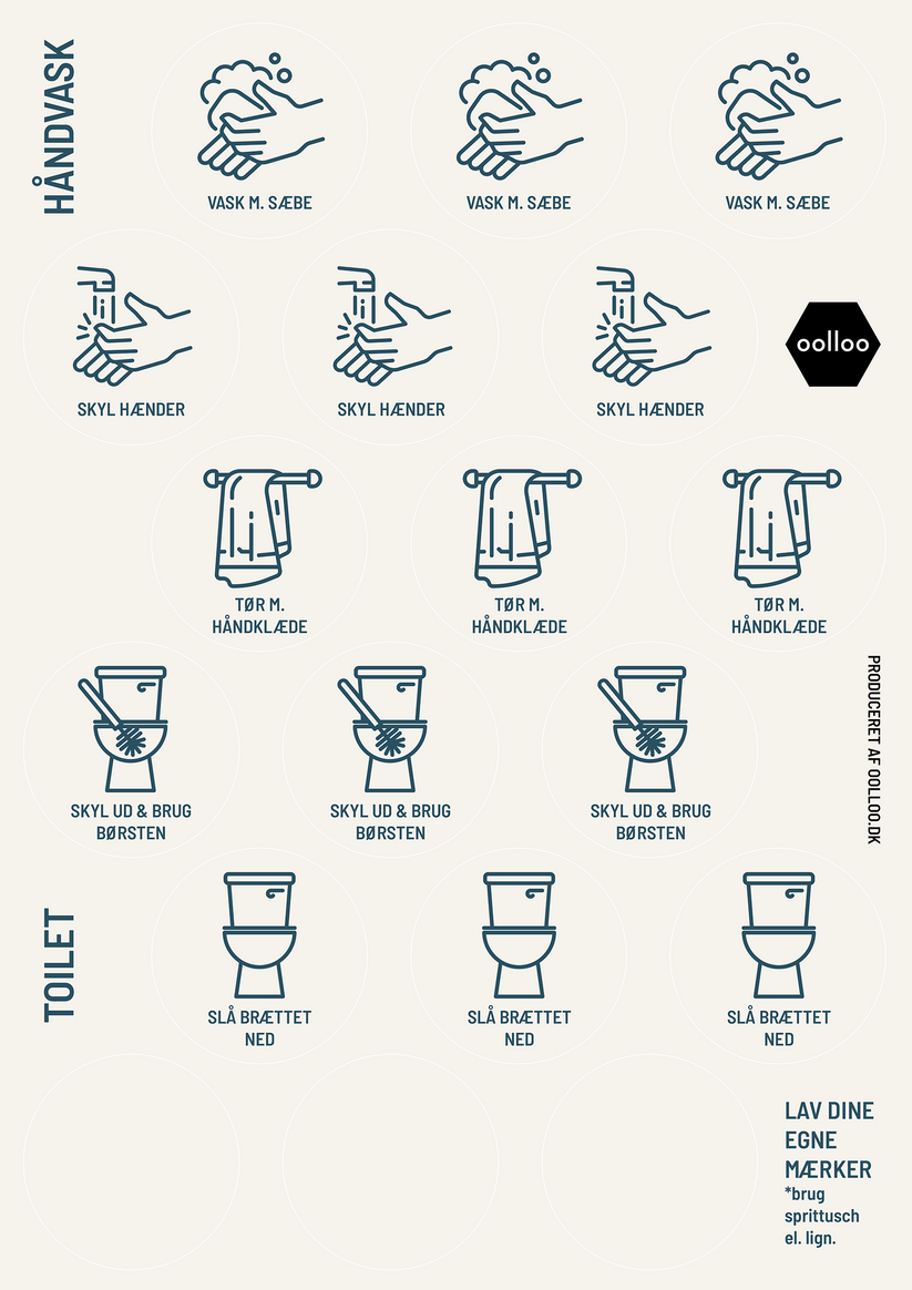 Extra, Toilet – 1 ark – 'Magic Sticker' piktogrammer – oolloo